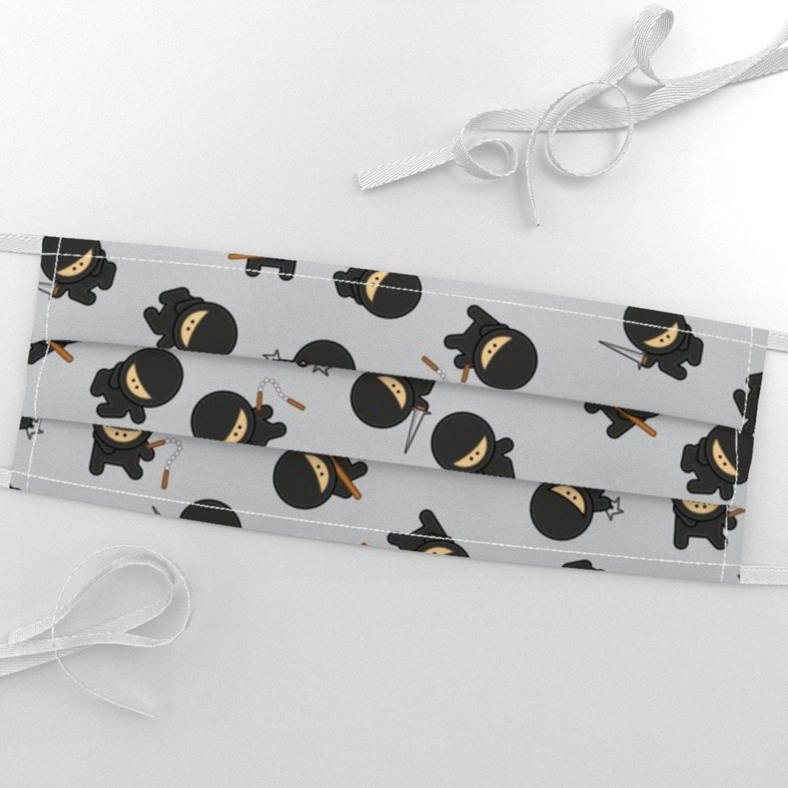 Ninja Fabric Beware Ninjas by Studiofibonacci Kawaii - Etsy