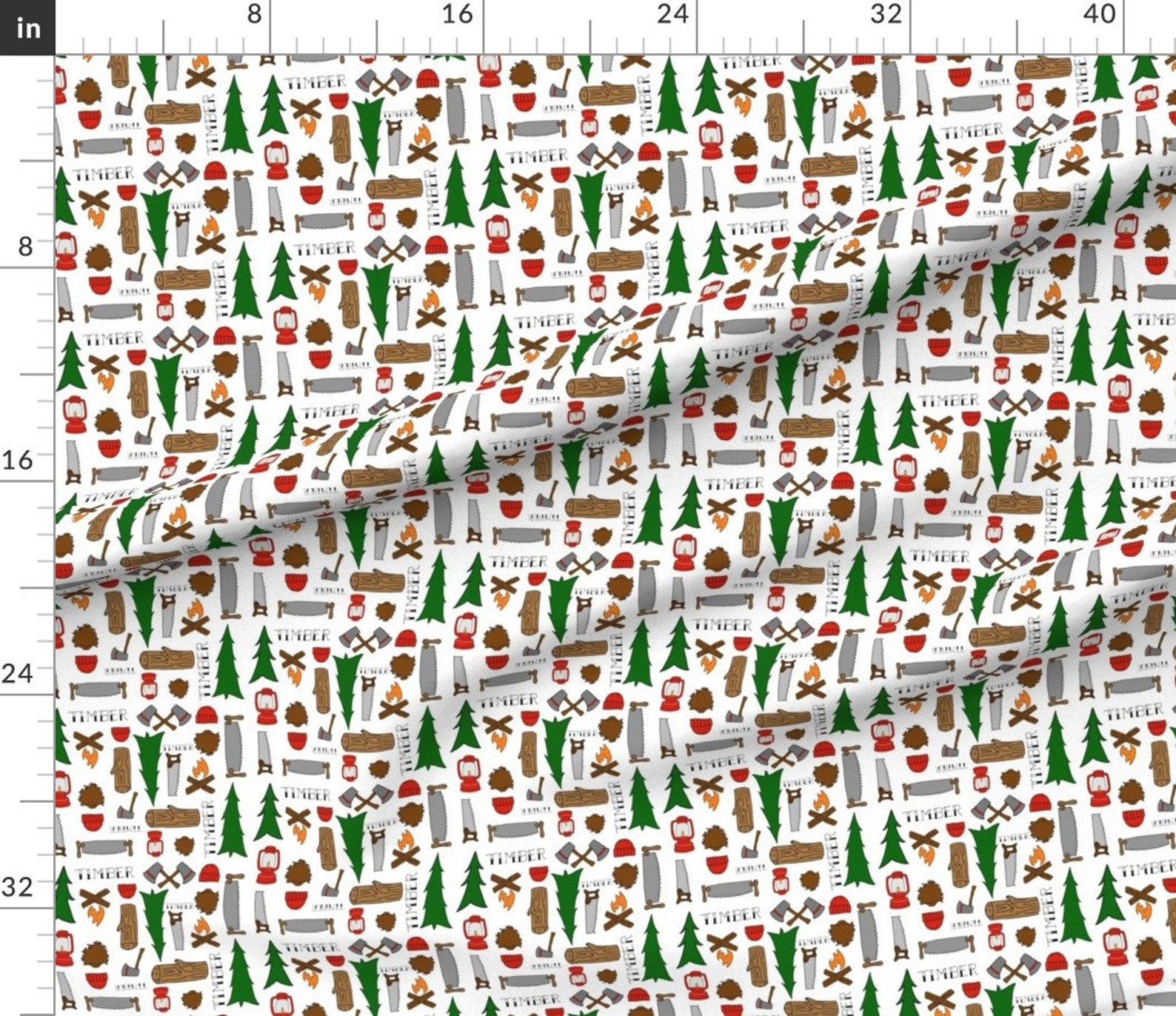 Lumberjack Fabric Lumberjack by Bubcub Lumberjack Woodland | Etsy