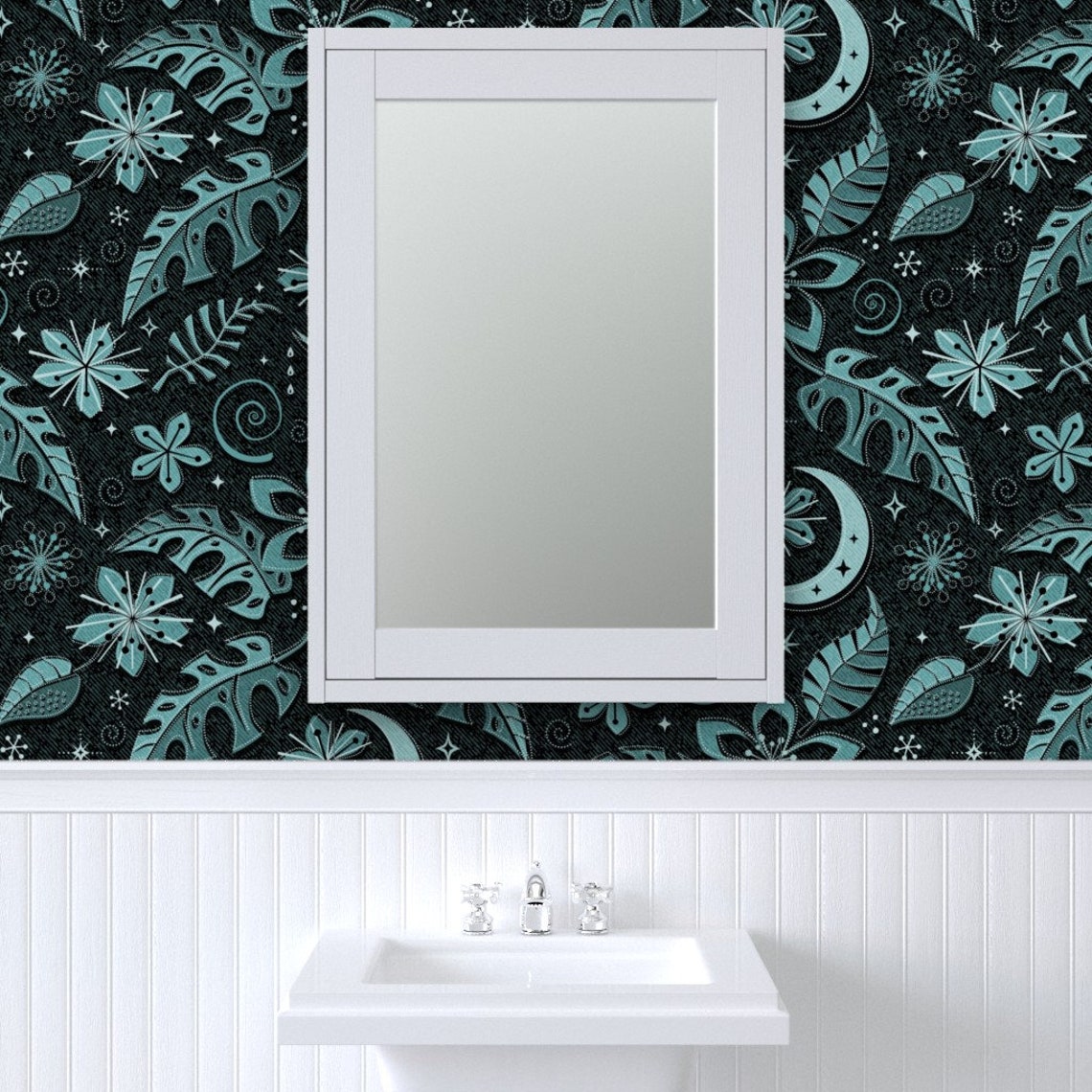 Night Wallpaper Tropical Moonlight Magic by Studioxtine | Etsy