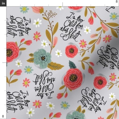 Floral Swear Fabric Pretty Sweary I'm A Ray of F'ing - Etsy