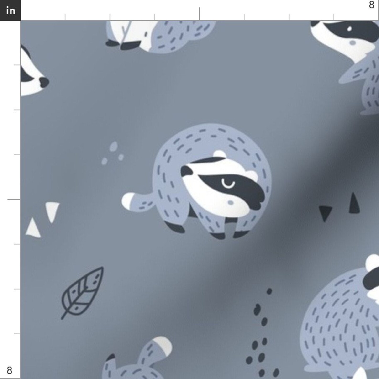 Badgers Fabric Woodland Badgers Scandinavian Style Dark | Etsy