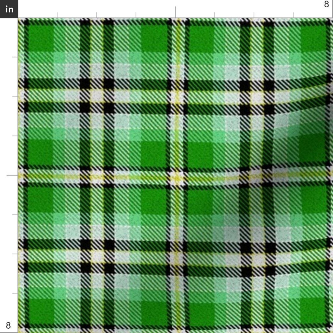 Green Fabric Green Plaid by Eclectic House Green Yellow - Etsy