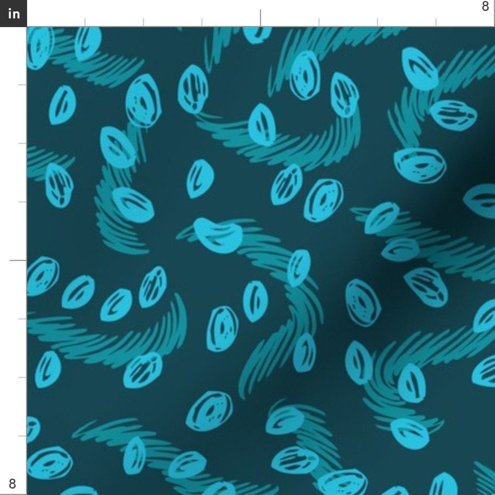 Teal Abstract Fabric Abstract Pattern by Boyusya Abstract - Etsy UK