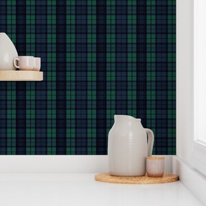 Plaid Wallpaper Dark Green Plaid by Laurapol Green Plaid Check Custom ...