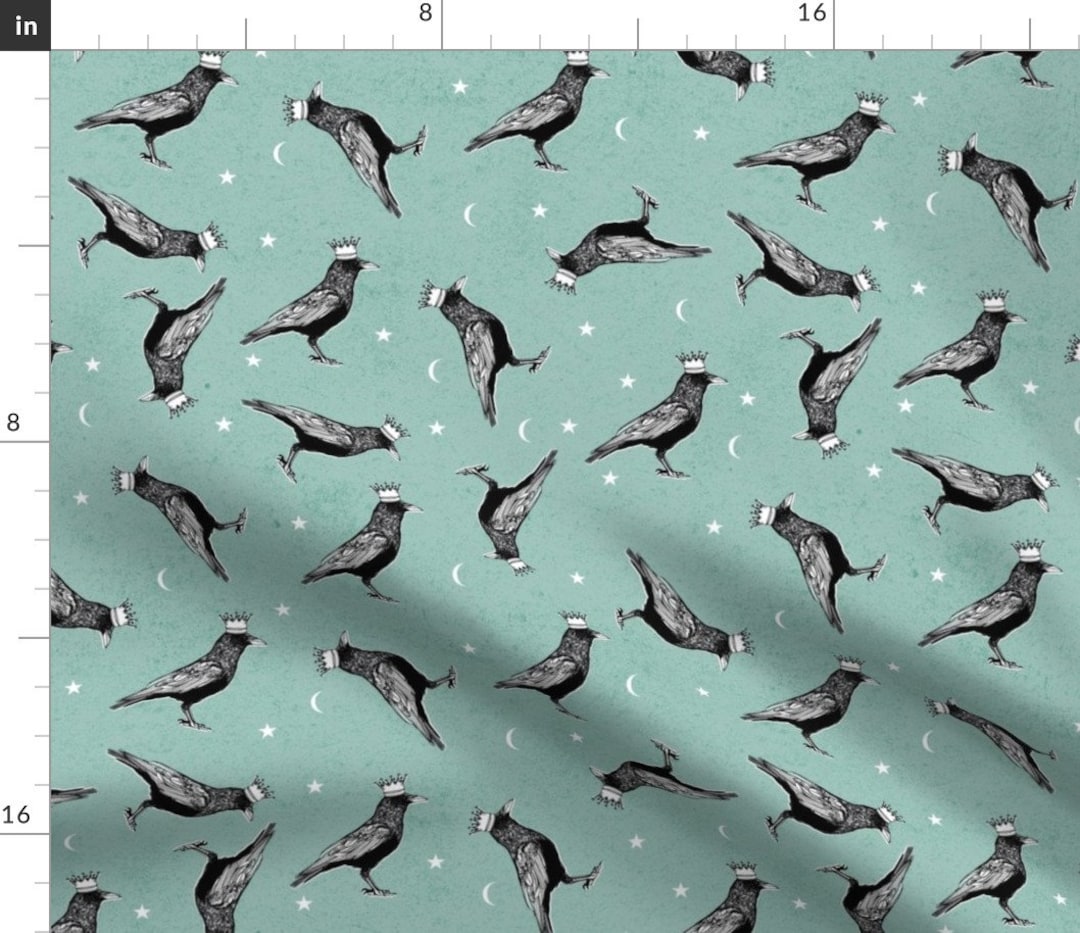 Royal Crows Fabric King of the Crows by Cynthiafrenette Royal Crows ...