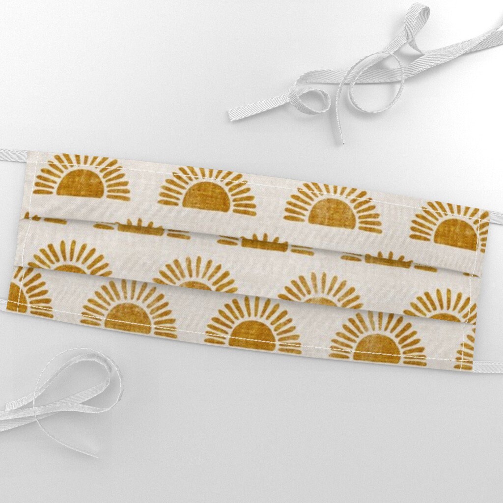 Block Print Sun Fabric Small Scale Sunshine Block Print Boho | Etsy