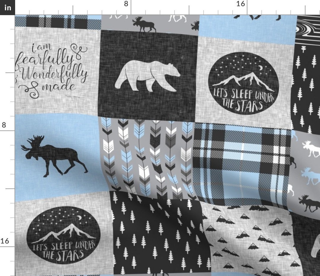 Moose Fabric Fearfully and Wonderfully Made Patchwork Fabric by ...