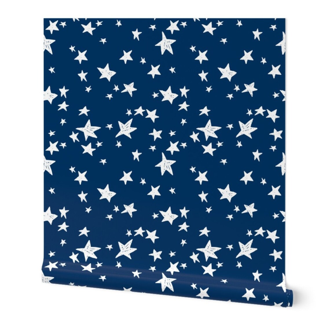 Stars Wallpaper Stars Navy Blue Kids Nursery Baby by Andrea | Etsy