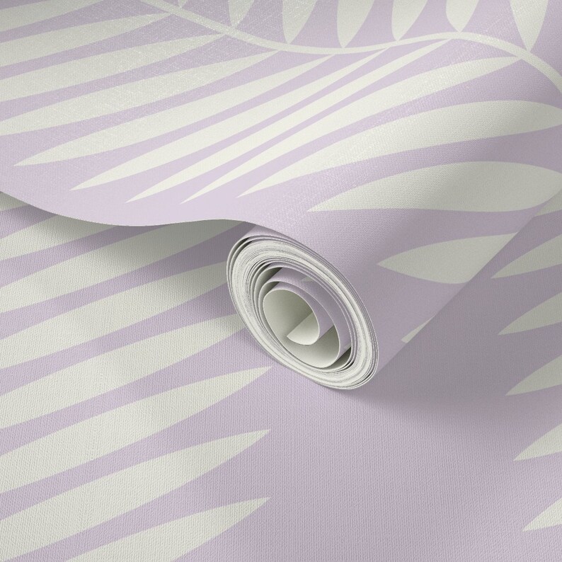 Leaves Wallpaper Laurel Leaf Custom Lilac by Danika Herrick - Etsy
