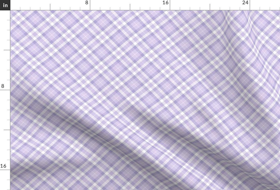 Lavender Tartan Fabric - Diagonal Plaid by Unleasheddesign - Pastel ...