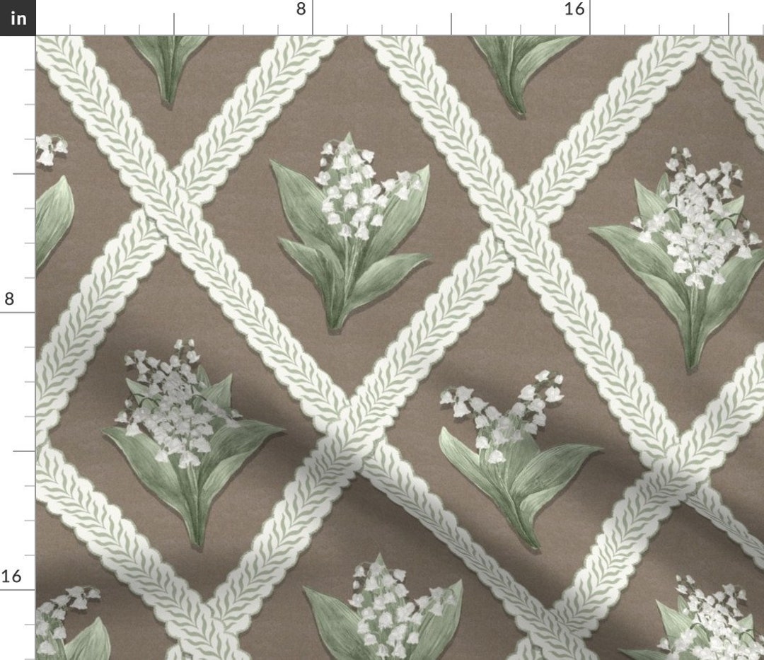 Traditional Floral Fabric Lily of the Valley by - Etsy