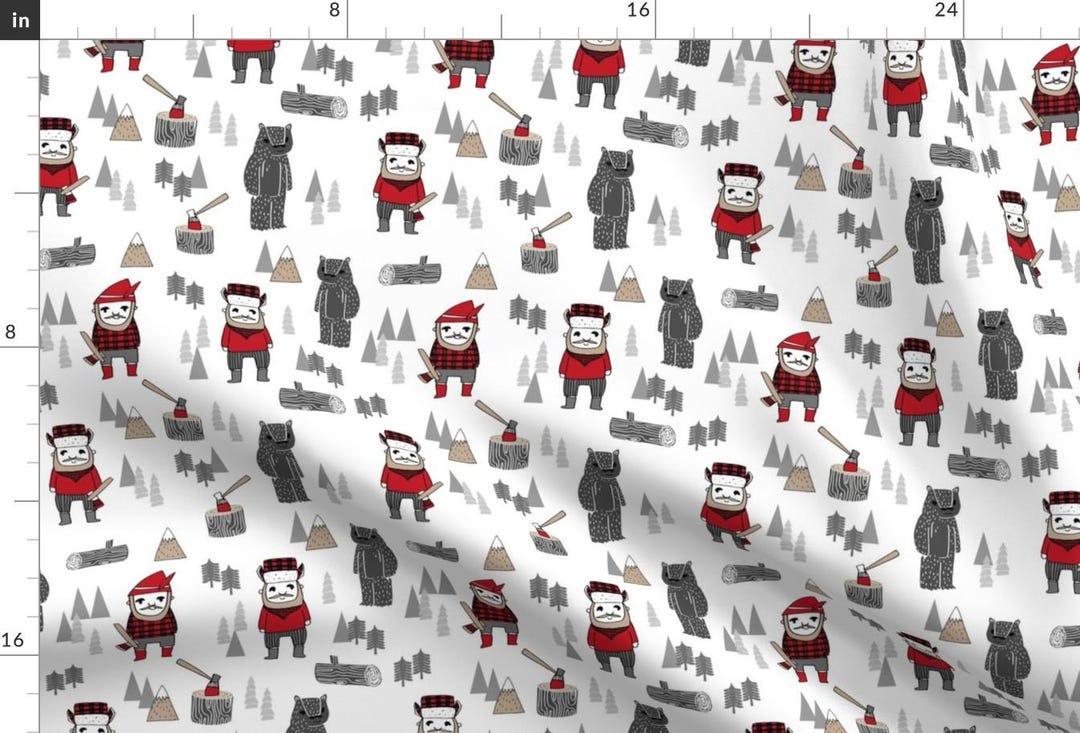 Lumberjack Fabric Lumberjack Woodcutter Woodland Forest Fall Autumn ...