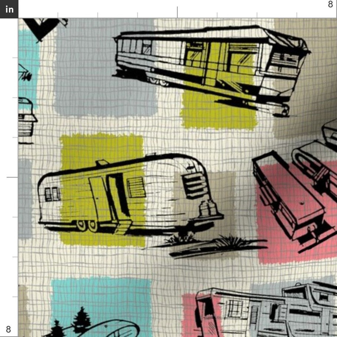 Vintage Trailers Fabric Retro Travel Trailer Love by - Etsy