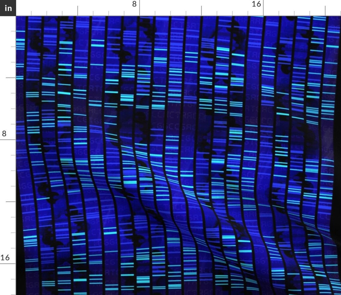Dna Fabric Dna Genealogy by Customheirlooms Dna Blue Black - Etsy