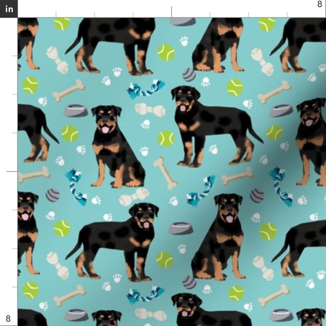 Rottweiler Fabric Rottweiler Dog Fabric Dogs and Toys - Etsy