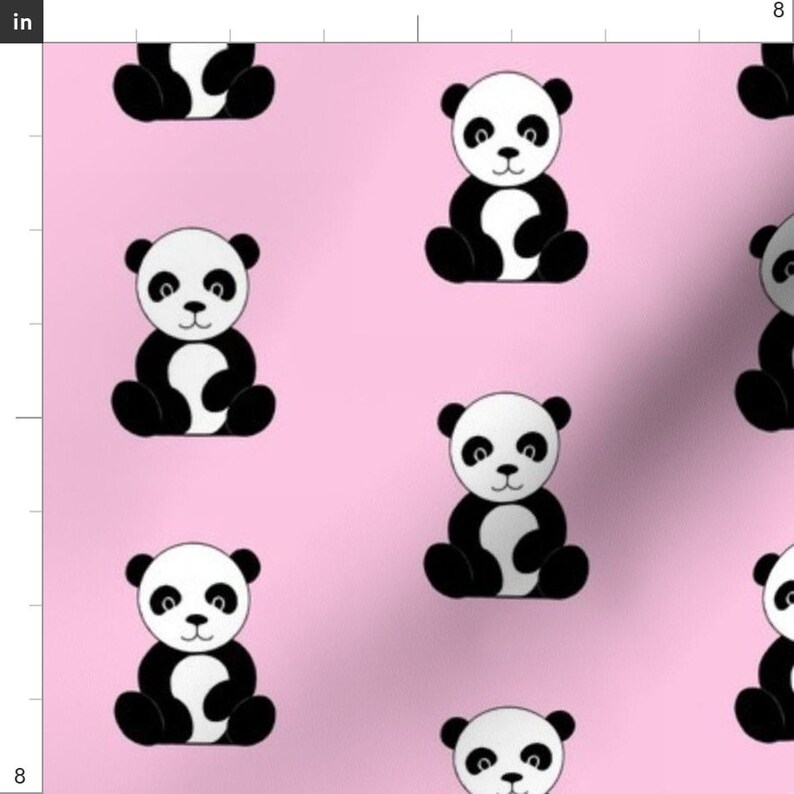 Pink Panda Fabric Pandas on Pink by Sugarpinedesign Baby - Etsy