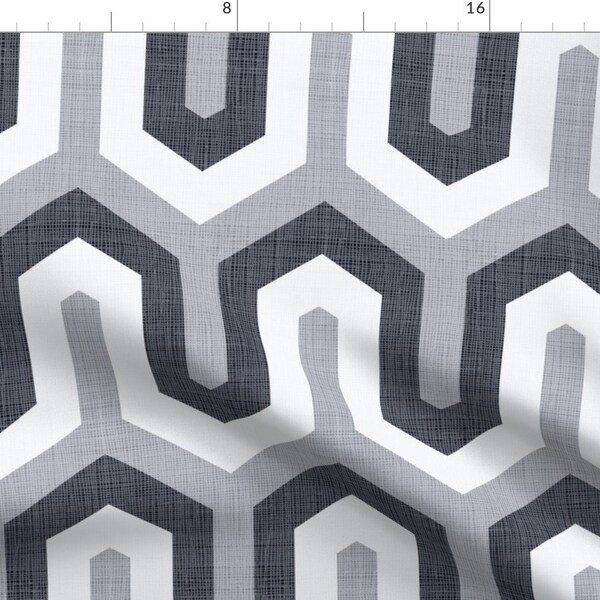 Gray Geometric Fabric - Etsy