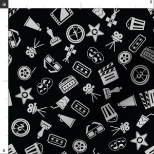 Movie Fabric That's Entertainment Black Gray by Studiofibonacci Film ...