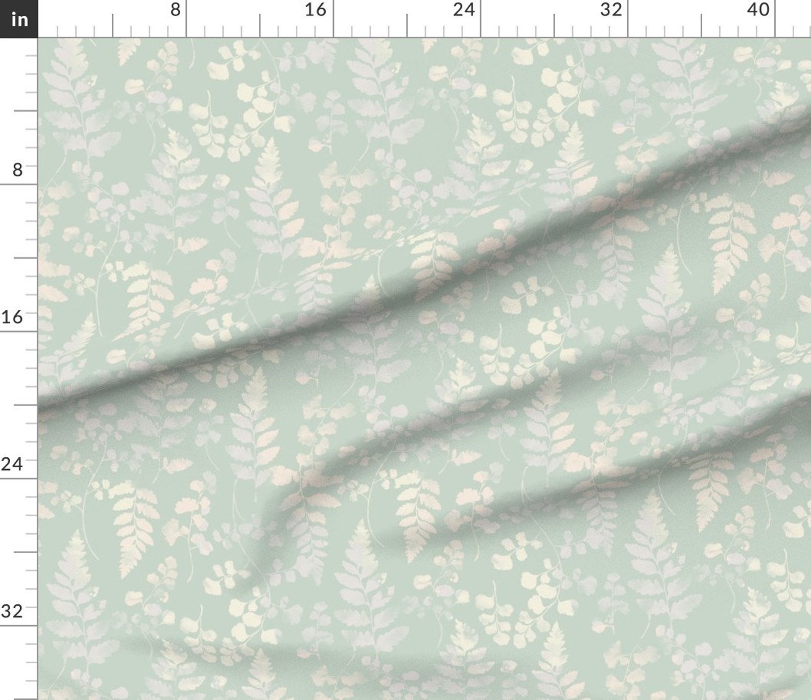 Watercolor Fern Fabric Watercolour Ferns Spearmint by - Etsy