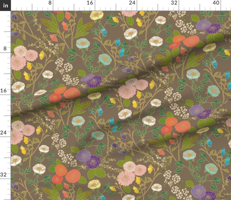 Wild Blooms Fabric Wild Blooms By Ceciliamok Floral | Etsy