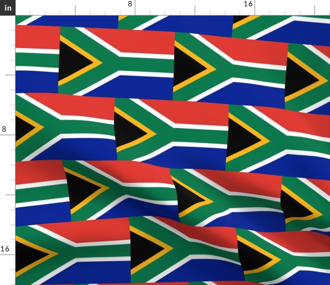 South Africa Flag Fabric South Africa Flag Small By | Etsy