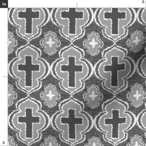 Cross Fabric - Christian Cross Gray by Rickrackscissorsstudio - Cross ...