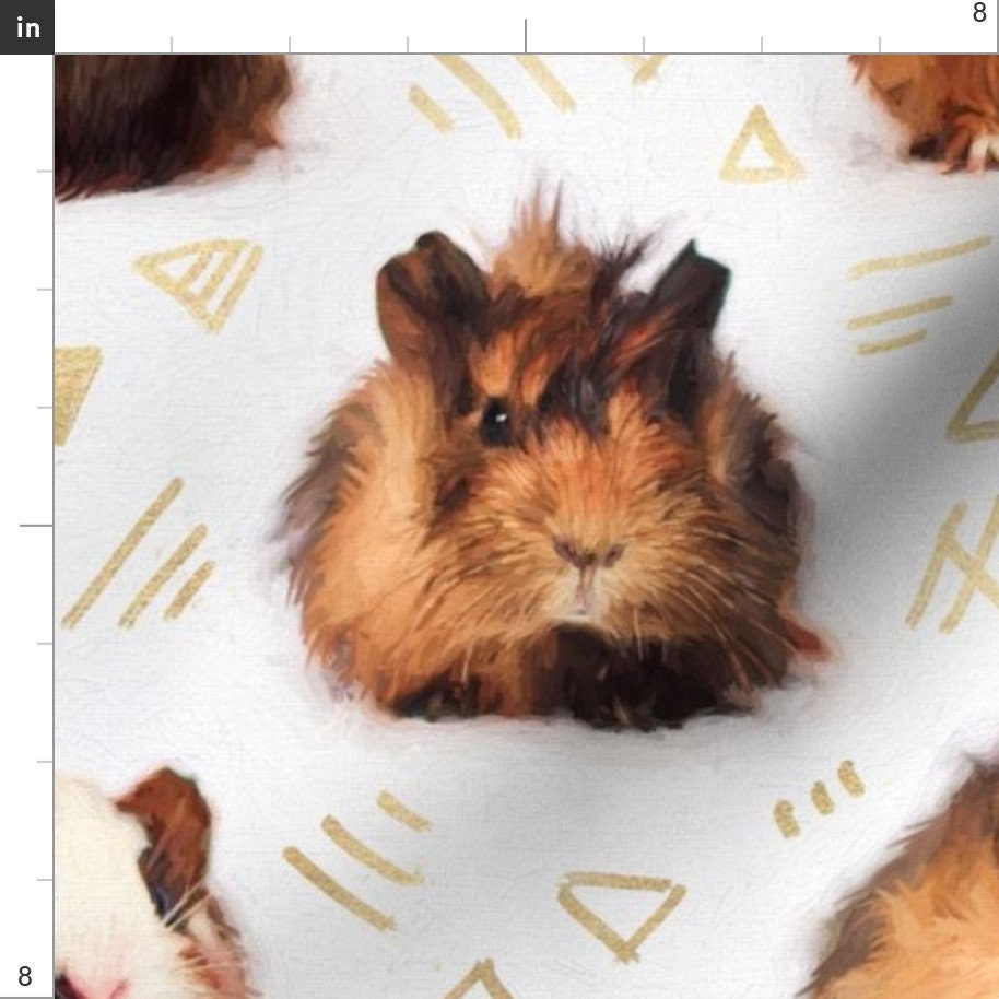 Guinea Pigs and Lines Fabric the Essential Guinea Pig by - Etsy