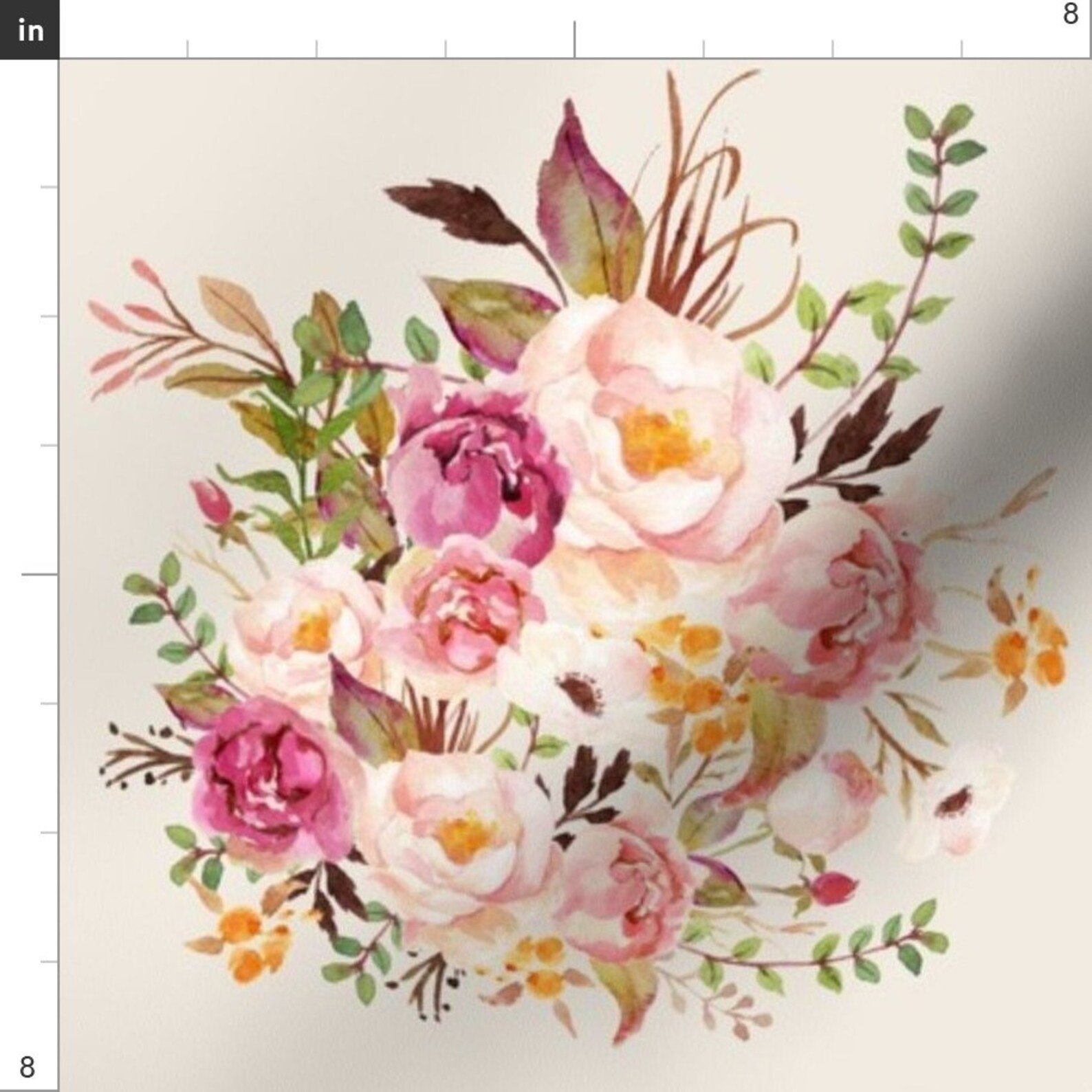 Boho Fabric Boho Vintage Floral Pastel Pink by Shopcabin | Etsy