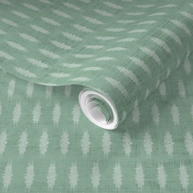 Linen Look Wallpaper Petra Sage by Holli Zollinger Linen - Etsy