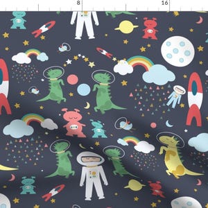 Space Fabric Space, Black by Michellegracedesign Space Aliens Rocket ...
