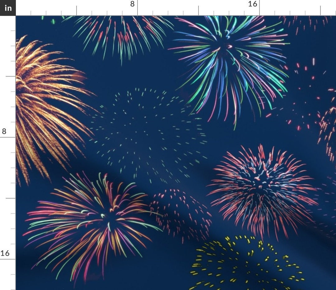 Summer Fireworks Fabric Fireworks in the Evening by Weavingmajor Summer ...