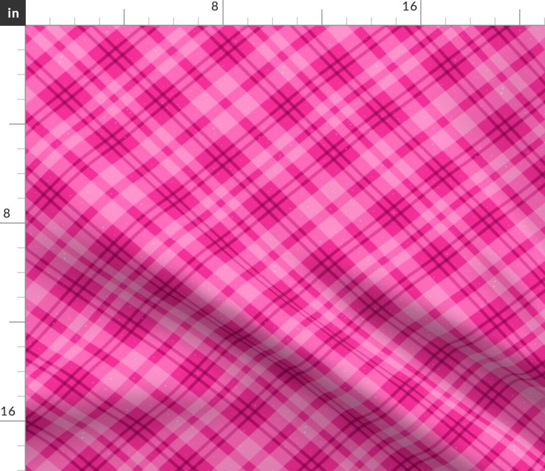 Bright Pink Fabric Pink Tartan Plaid by Spookishdelight Tartan Gingham ...