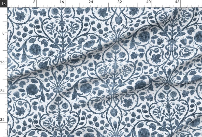 Delft Blue Upholstery Fabric- Provence Toile Blue by Willowlanetextiles ...