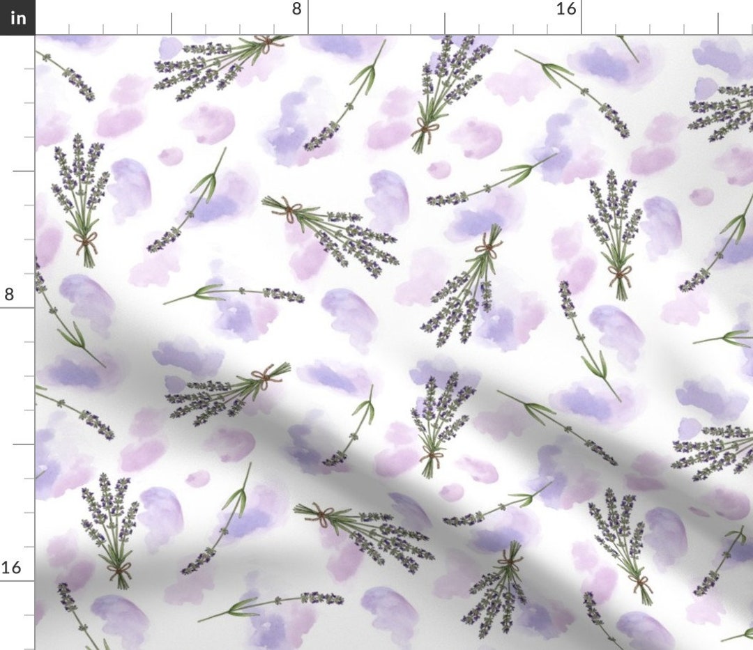 Lavender Fabric Lavender Watercolour by Hazel Fisher Creations Lavender ...