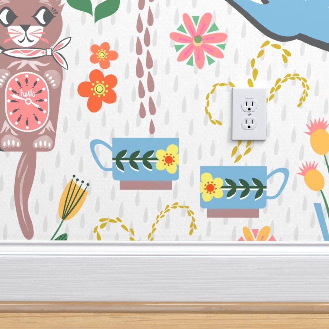 Vintage Kitsch Wallpaper Coffee Break by Landmink Retro | Etsy