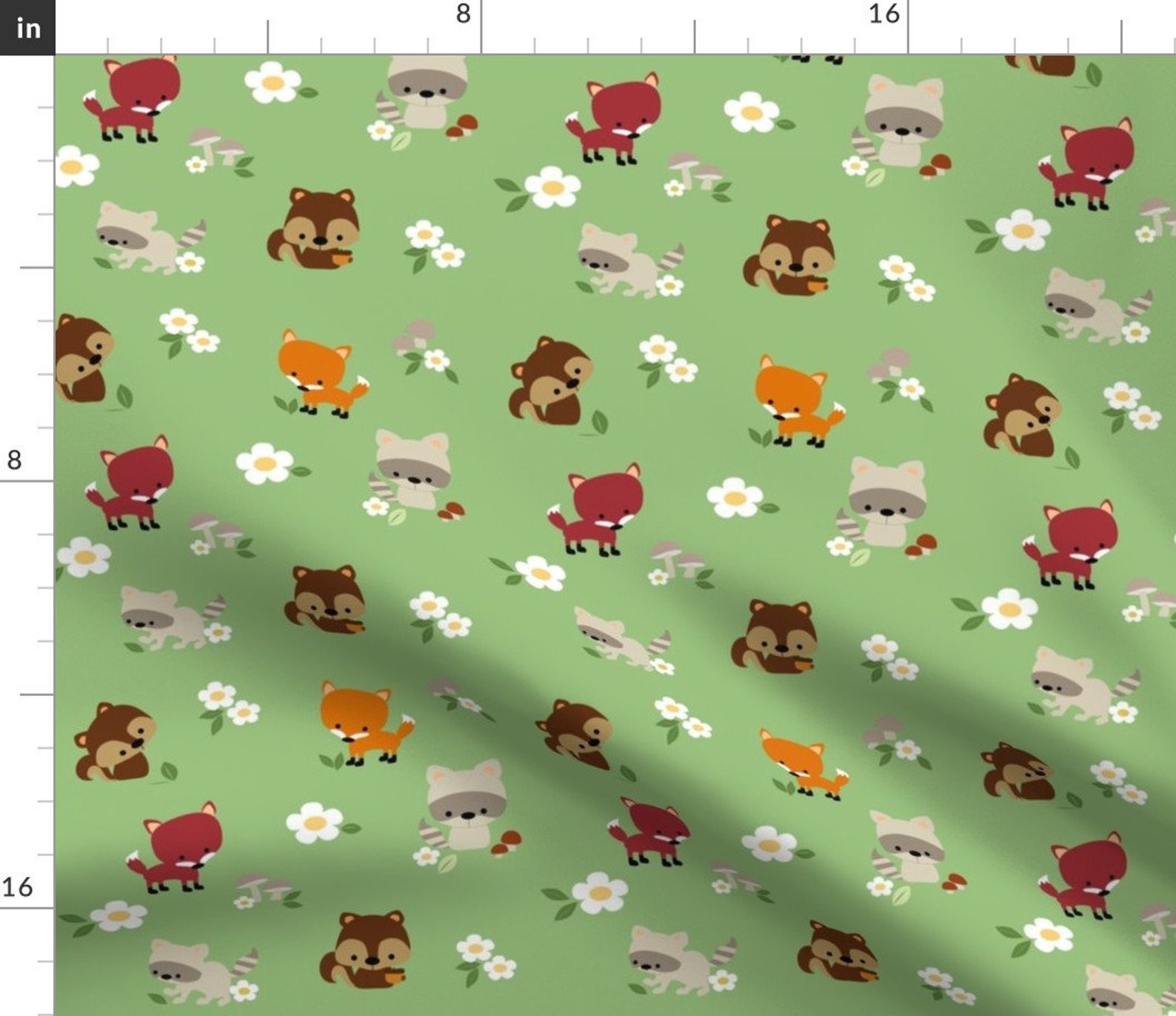 Woodland Animals Fabric Woodland Animal Friends by - Etsy