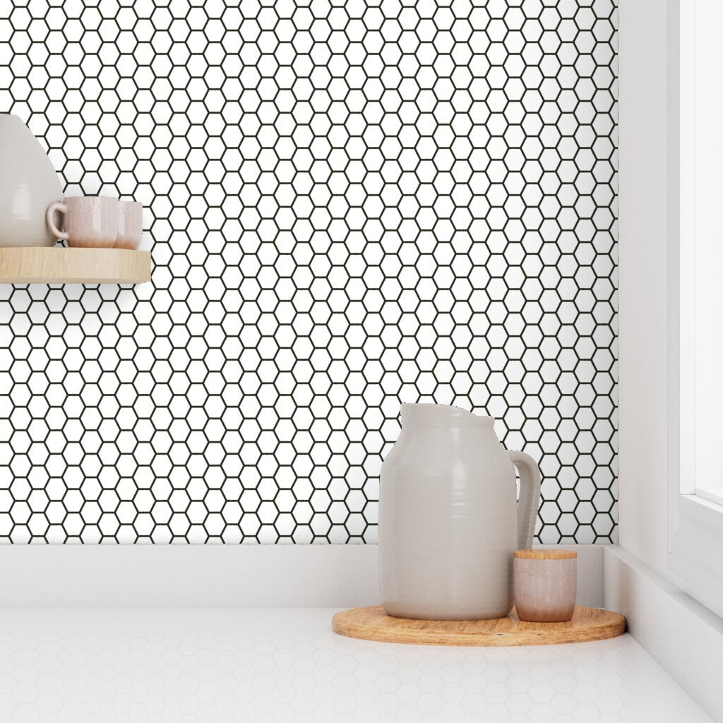 Subway Tile Wallpaper Roll Subway Tile Hex by Holli - Etsy