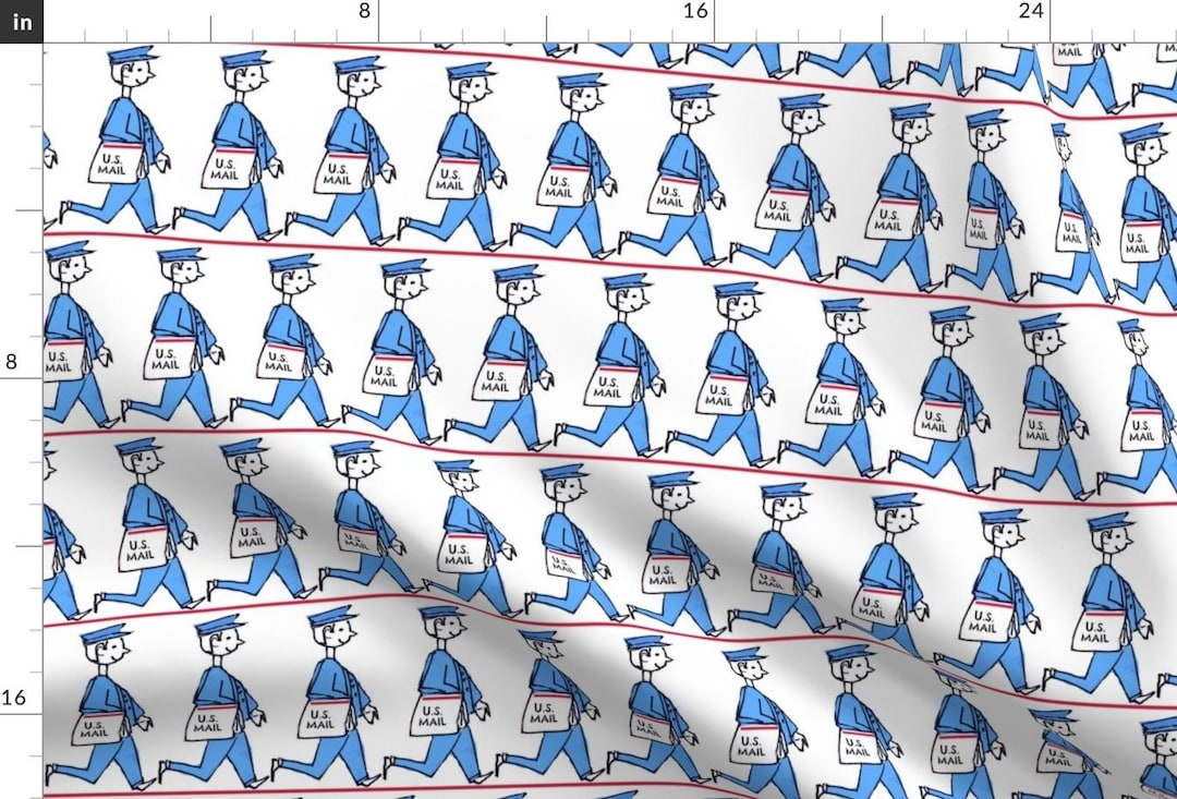 Mail Man Fabric - Mr. Postman by Boris Thumbkin - Save the Post Office ...