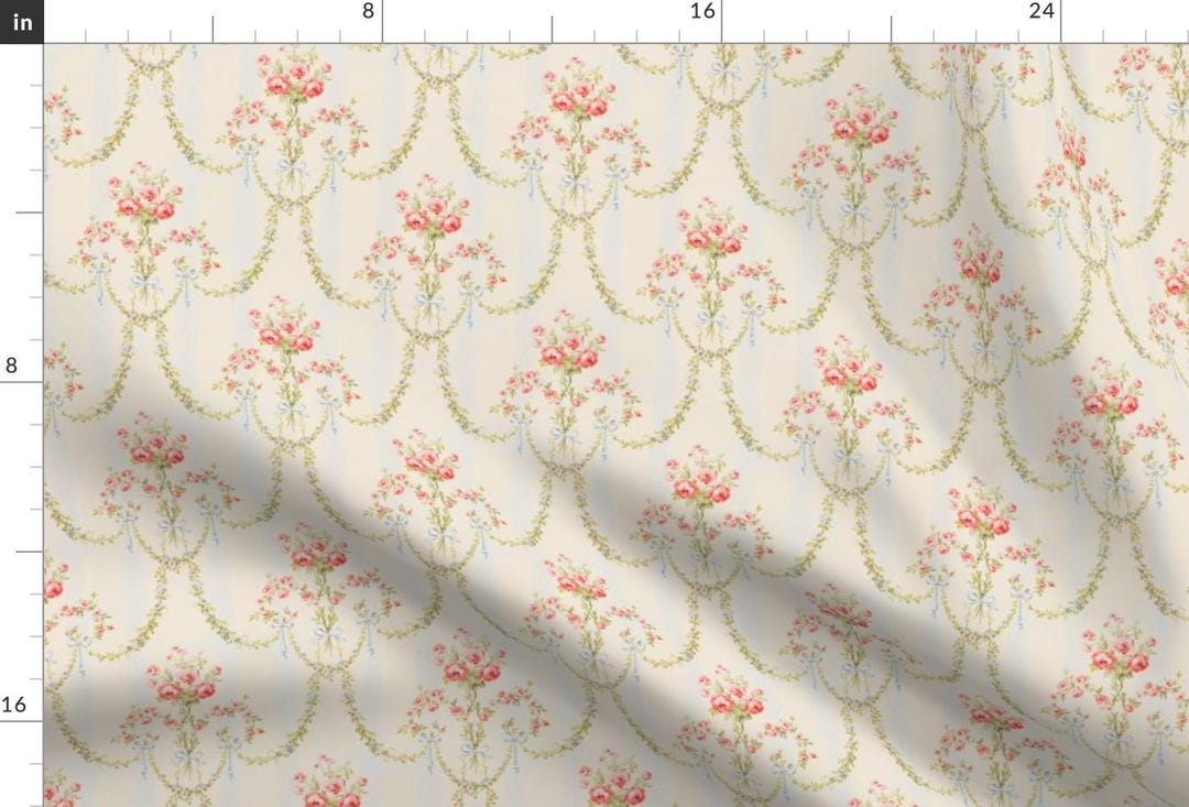 Rococo Floral Fabric - the Elysee by Peacoquettedesigns - Shabby Chic ...