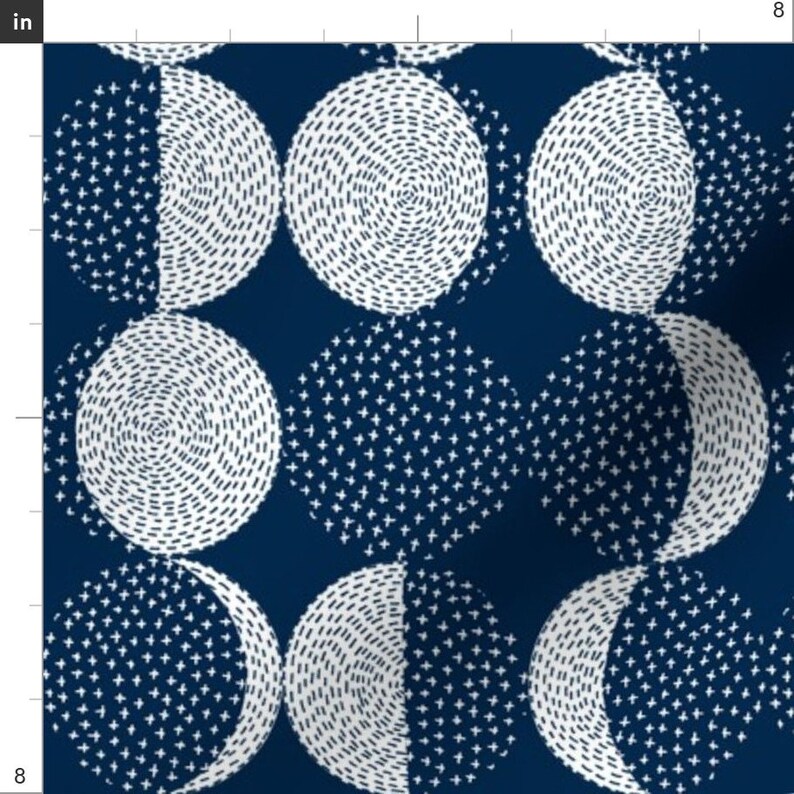 Moon Phase Fabric Moon Phases Embroidery By Marketa Stengl | Etsy