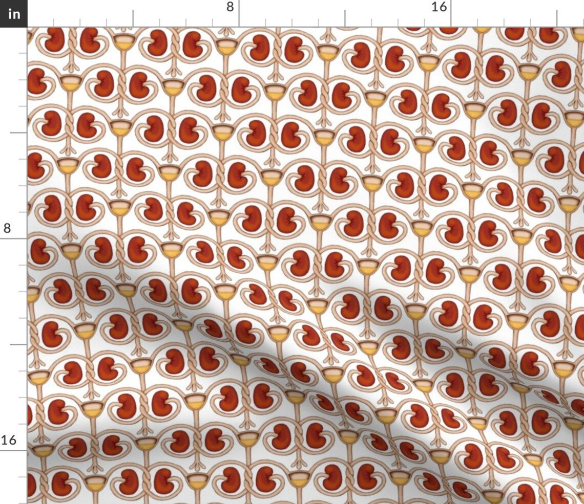 Kidney Fabric Kidneys and Bladder by Sufficiency Biology - Etsy