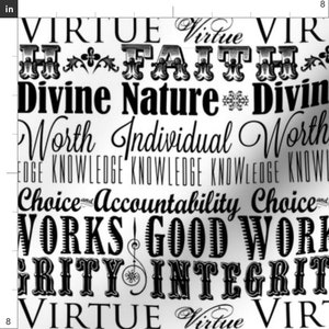 Mormon Fabric Fabric Lds Young Women Values Subway Art Fabric by Hang A ...