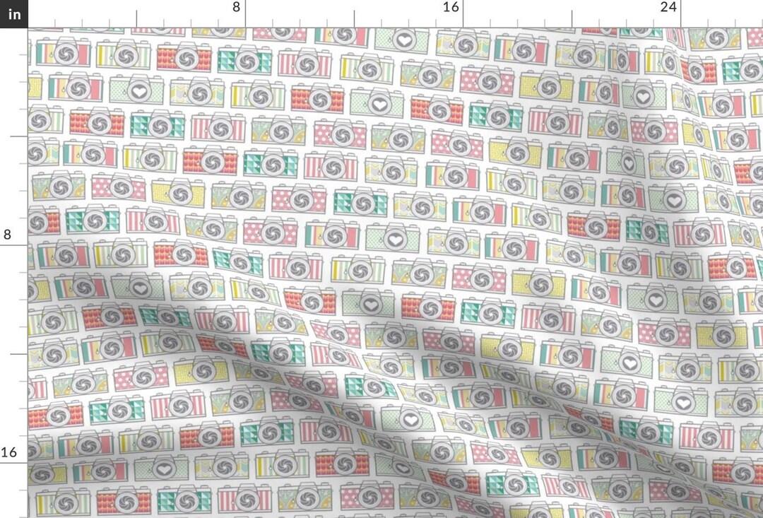 Colorful Cameras Fabric - Mutli Pattern Camera Collection by ...