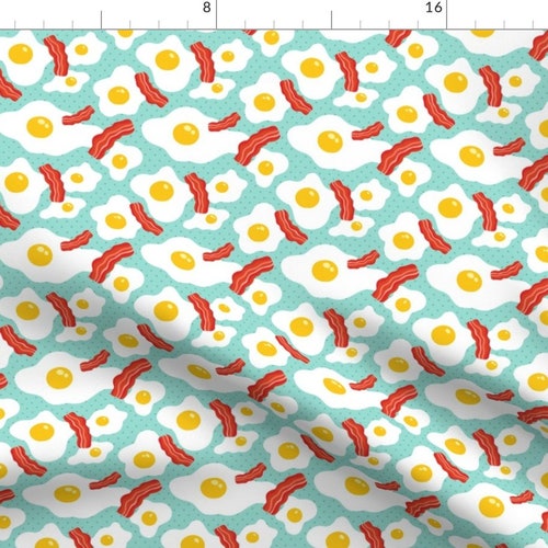 Breakfast Fabric Egg Bacon Pattern by Kostolom3000 Egg - Etsy