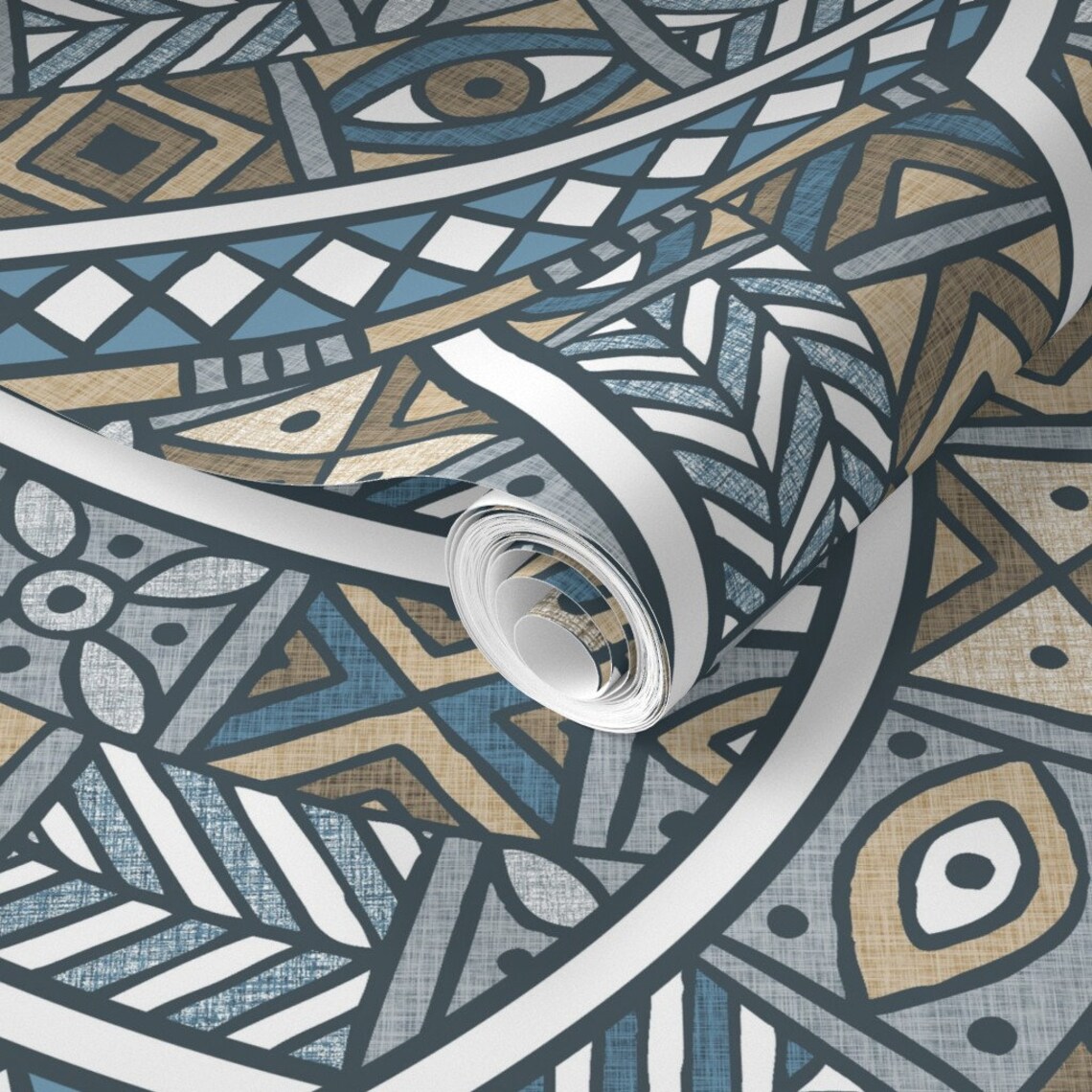 African Wallpaper Oba Zinc by Spellstone African Ethnic - Etsy