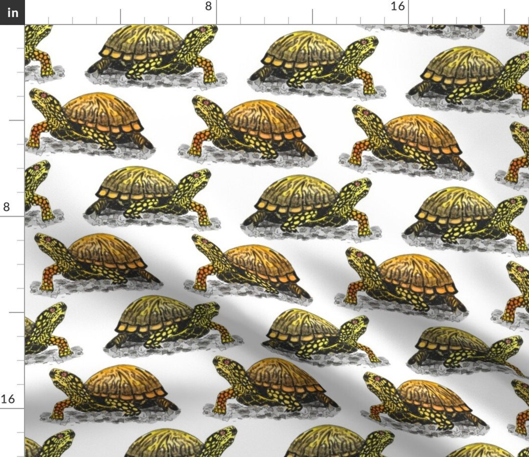 Box Turtle Animals Green Fabric Box Turtle Reptile Green 6x6 by Leroyj ...