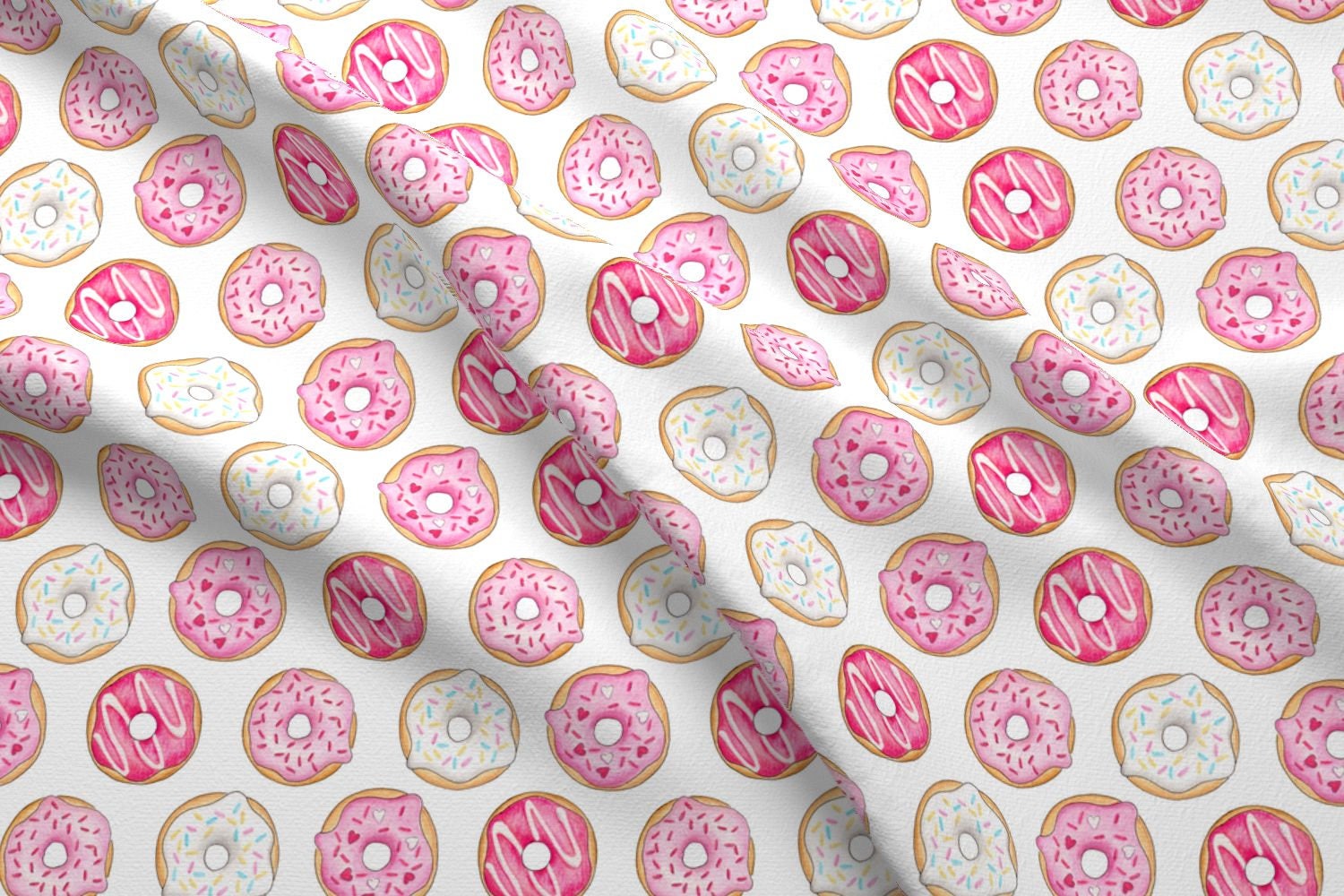 Pink Donut Fabric Iced Donuts Pink 2 Inch Donuts By Hazel | Etsy