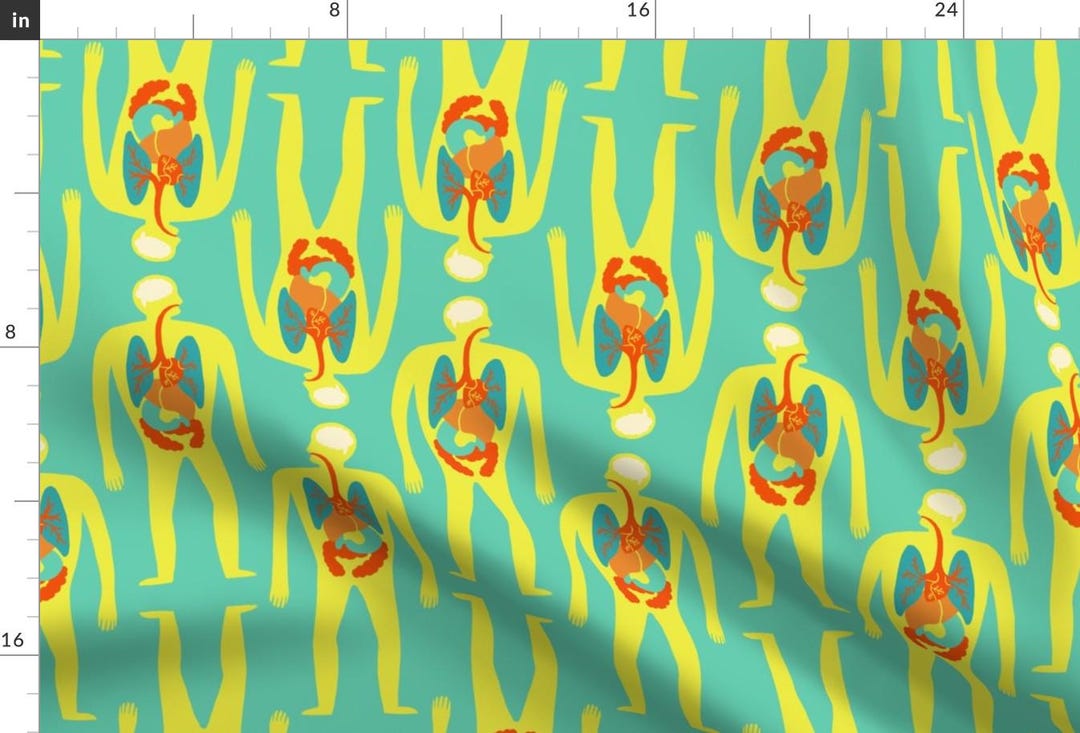 Body Anatomy Fabric -modern Medical Illustration by Littleknids ...
