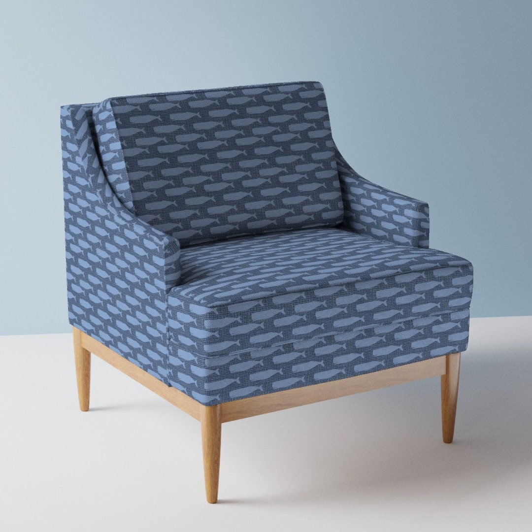 Fishing Upholstery Fabric Nantucket Blue Whale by Katie_lyn_designs ...
