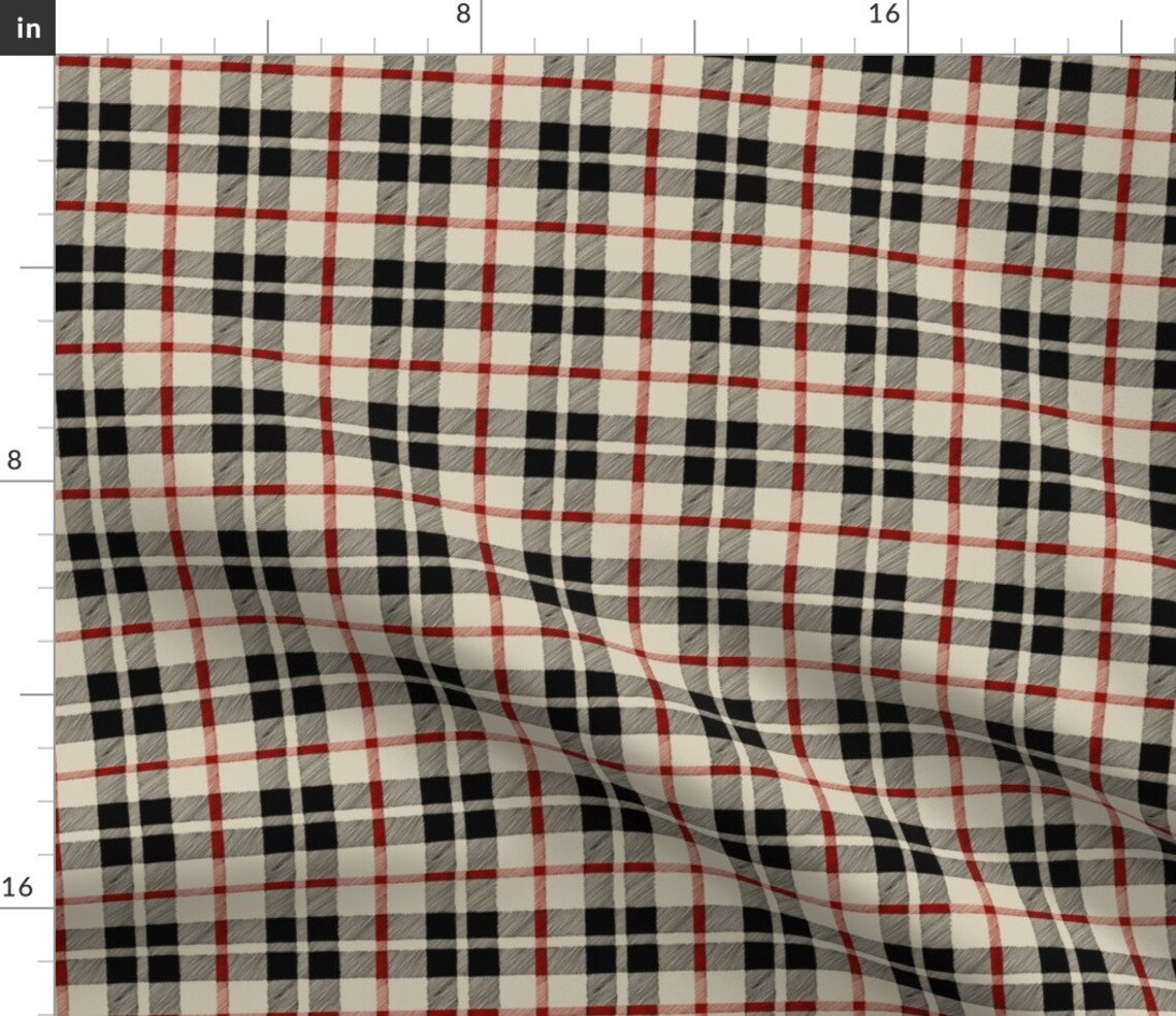 Fall Plaid Fabric Fall Plaid Red/black/tan by Alib Fall - Etsy